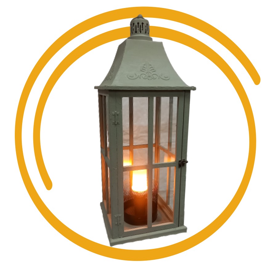 Lantaarn met flame lamp